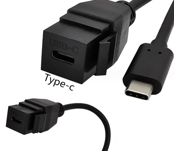 USB 3.1 type-c male to type-c Female Panel Mount Insert Adapter for ...