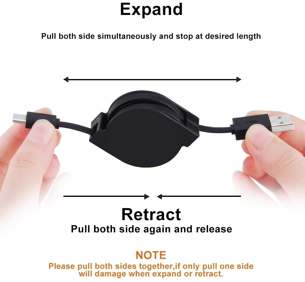 Spring USB Type C power charge cable